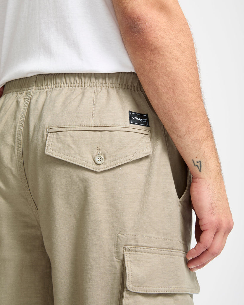 Billow Tapered Elasticated Waist Cargo Trousers - Khaki - Men - Volcom ...